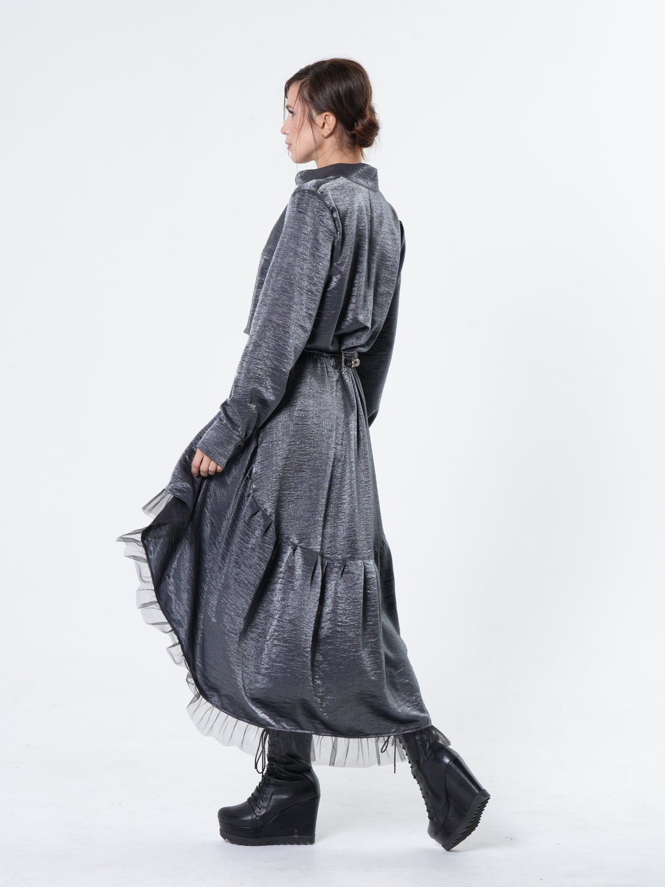 Shiny Metallic Layered Tunic – Metamorphoza